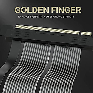 AsiaHorse PCIE 4.0 16x Shielded Extreme High Speed Riser Cable with PCI Express Port for GPU Extension Card-Right Connector,250MM