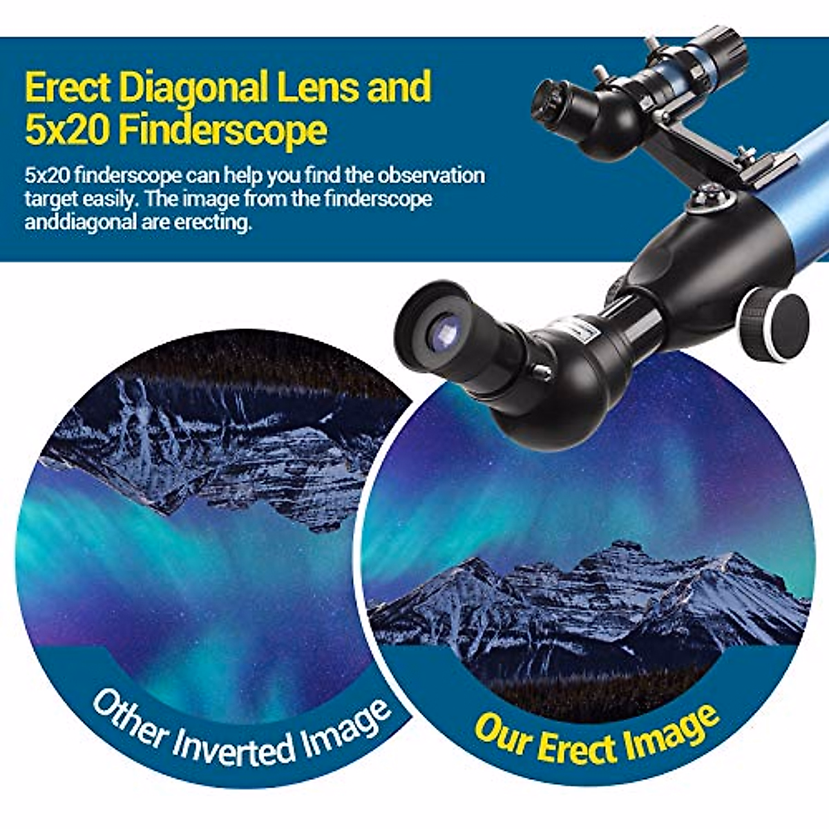 BNISE Telescope for Adults Astronomy 600/50mm Positive Imaging Telescope for Kids and Beginner with 3X Extender and 2 Eyepiece (9mm & 25mm) Refractor with Phone Adapter, Tripod and Carring Bag