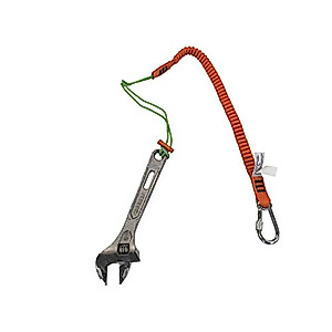 Malta Dynamics Tool Tether Lanyard with Carabiner Attachment, 53" Expansion, Adjustable Loop End (1 Pack)