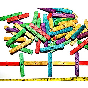 Wooden Wood Colored Blocks 50 Pins Grooved Parts for Bird parrot toys Lorie Amazon