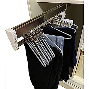 Retractable Clothes Rail 30-80cm, Steel Retractable Wardrobe Rod For Pants Clothes Storage, Wardrobe Adjustable Hanger Rod Saves Space, Load 25kg (Size : 700mm/27.56inch)