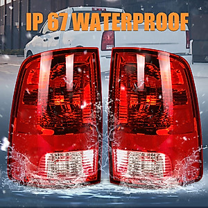 Wztepeng Ram Tail Light Compatible With 2009-2018 Dodge Ram 1500 2500 3500 Taillight With Bulb Inside (Driver And Passenger Side)