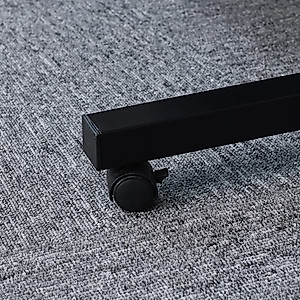 Emall Life Tray Table, Adjustable Sofa/Bed Side Table Portable Desk with Wheels Overbed Table Laptop Cart with Open Shelf (15.8 * 23.6, Black Willow)