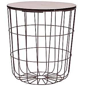 QJBSAVVA Coffee Table Copper Ø 15.6" MDF,Center Table Low Table Folding Table Entrance Table Suitable for Meeting Rooms, Reception Rooms, Offices