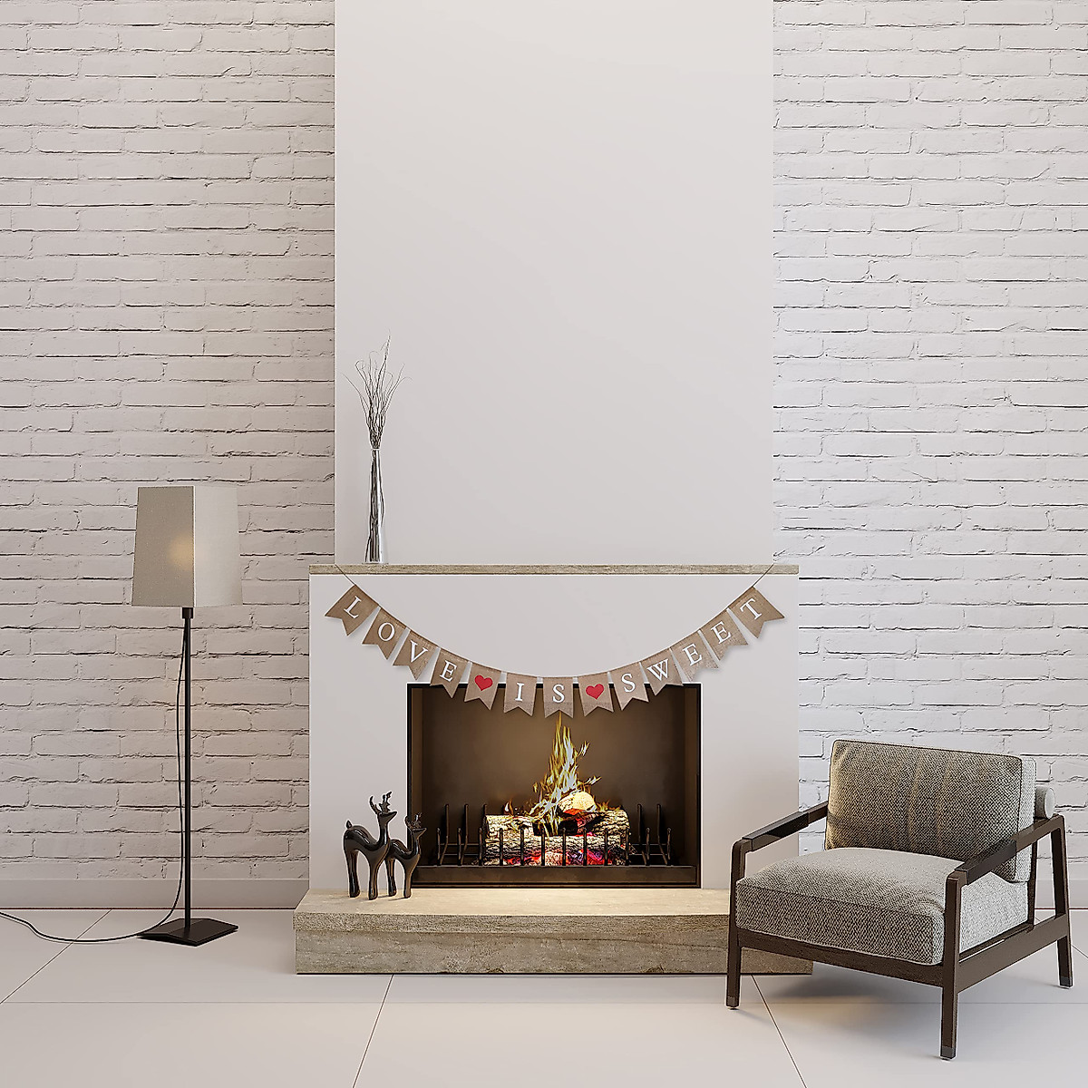 Love is Sweet Burlap Banner - Valentine's Day Party Bunting Garland - Wedding Reception Engagement Valentines Day - Bridal Shower Save The Date - Photo Prop Decorations by Jolly Jon