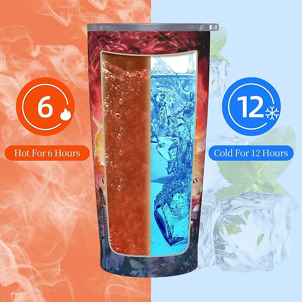 LAZHANG Steve Music Perry Stainless Steel Insulated Car Sippy Cup With Lid Travel Mug for Cold Hot 20 oz