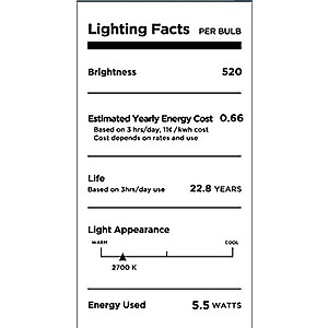 Tesler 60W Equivalent Torpedo 5.5W LED Filament Candelabra 6-Pack