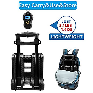 Folding Shopping Cart Utility Rolling Crate Compact Hand Truck Dolly on Wheels with Removable Waterproof Bag Telescoping Handle Heavy Duty 50kg/110lbs for Moving Travel Grocery Laundry Office(Black)