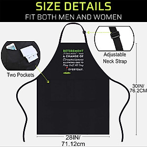 golf Golfer Black Apron - Funny Retirement Golf Quote Retired Golfers Ideas Men T-Shirt Black Cooking Aprons