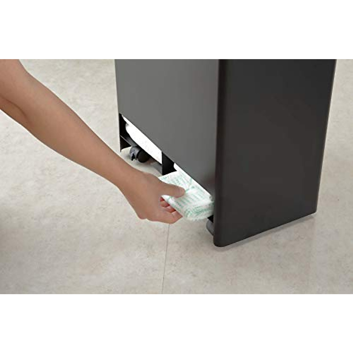 Yamazaki Home Organizer Stacker/Nursery Diaper Dispenser | Steel | Rolling Carts, One Size, Black