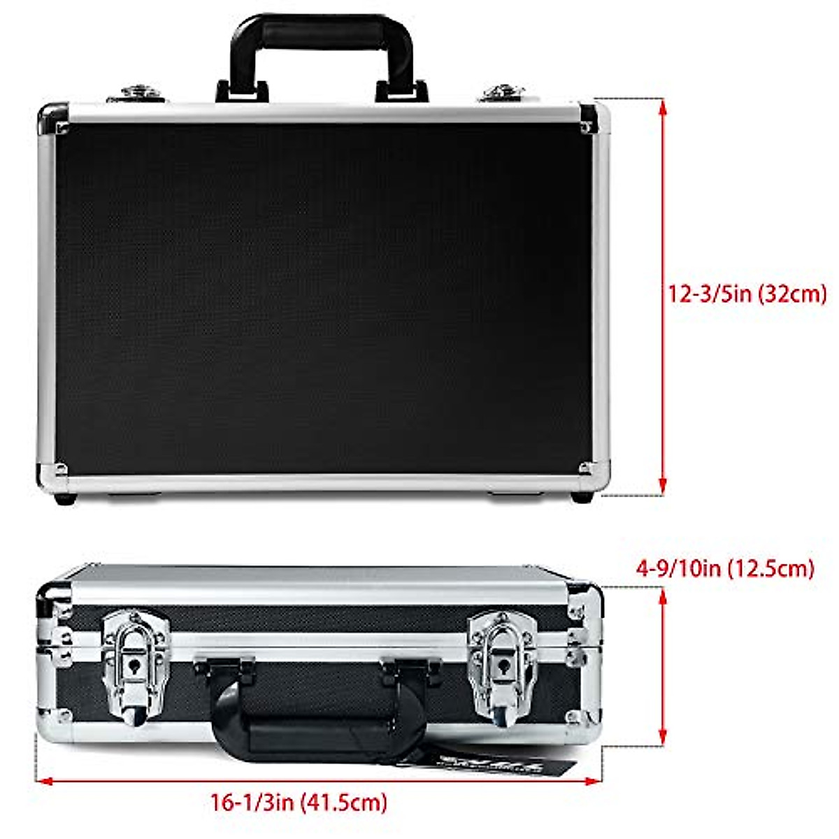 HUL 16in Two-Tone Aluminum Case with Customizable Pluck Foam Interior for Test Instruments Cameras Tools Parts and Accessories