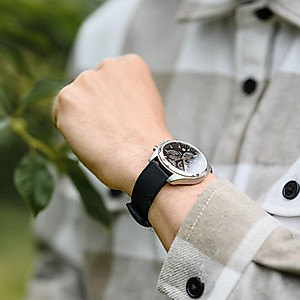 BARTON WATCH BANDS Elite High tensile silicone - 70A durometer Watch Bands - Quick Release, Black, 21mm