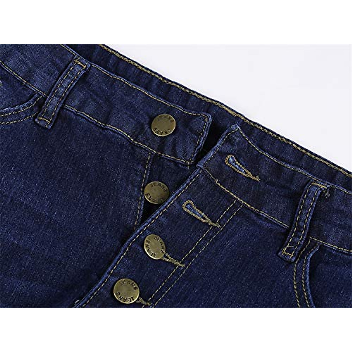 Andongnywell Womens Classic Stretchy Flare Jeans Stretch Slim Bell Bottom Wide Leg Denim Pants Trousers (Blue,X-Large)