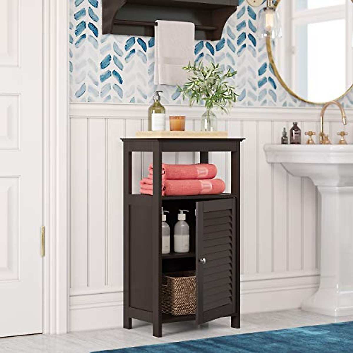 RiverRidge Ellsworth Single Door Floor Cabinet, Espresso