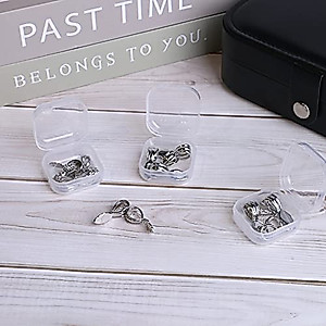 Worasign Clear Plastic Beads Storage Containers Box 6 Pack Small 1.37 x 1.37 x 0.7 Inches Storage Containers with Hinged Lid Bead Storage Box for Coins,Jewelry and findings, Craft Supplies, Sewing