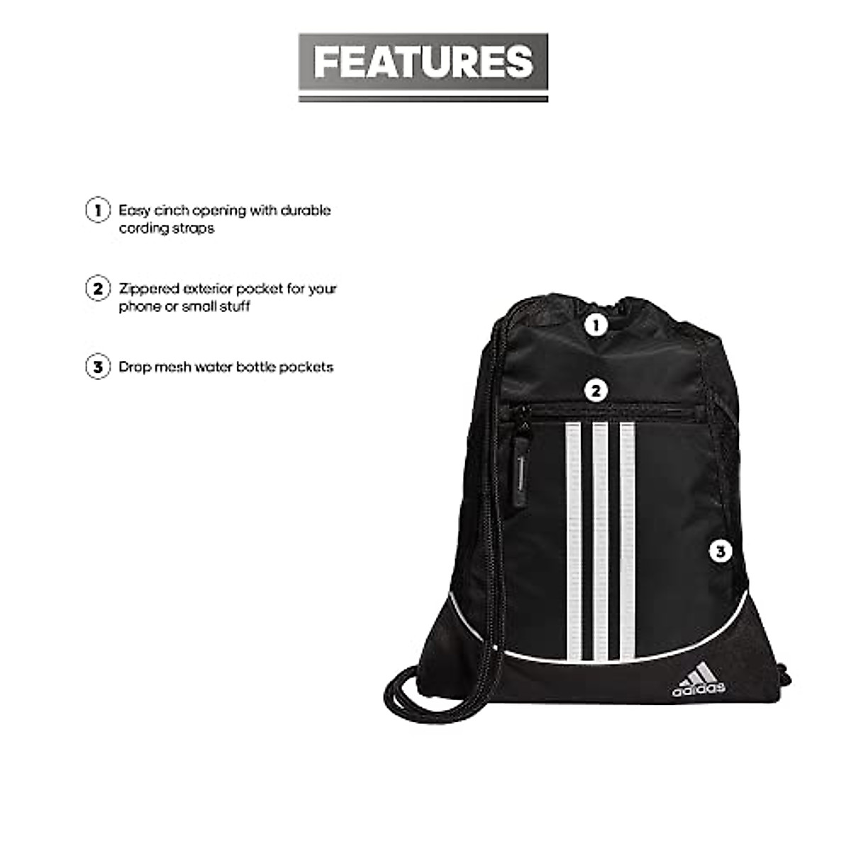 adidas Alliance II Sackpack, Black, One Size