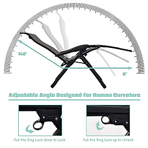 RELAX4LIFE Zero Gravity Lounge Chair - Patio PE Wicker Folding Recliner with Locking System & Widen Armrest, Adjustable Reclining Lounge Chair for Deck, Beach, Backyard (1)