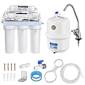 Home Kitchen 50GPD Drinking Water Filter RO System 5 Stage Reverse Osmosis System Suspended Solids Removal US Delivery