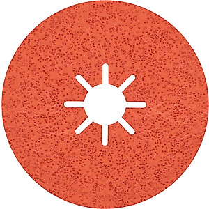 Bosch Professional 2608621828 25-Piece Prisma Ceramic Fibre Sanding Disc R782 (Metal and Stainless Steel, Ø 180 mm, grit G36, Accessories for Angle Grinders)