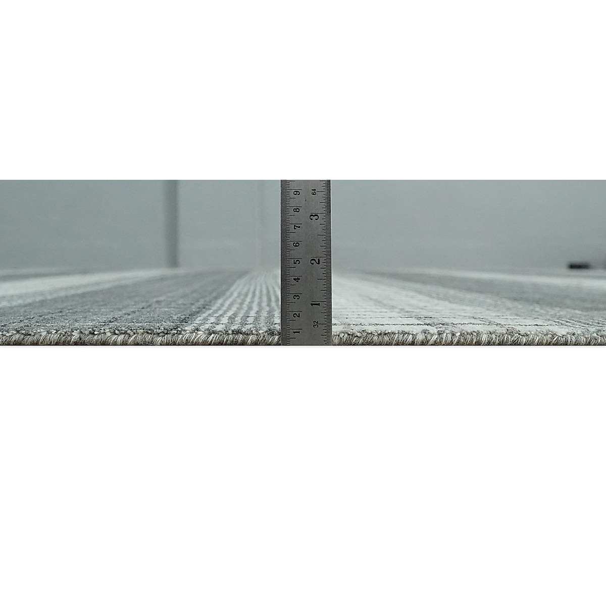 Modern Hand Made Stripes Scandinavian Blended Wool Flatwoven Area Rug, Ivory, Gray and Brown, 8x10 | KE23810