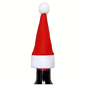 Weimay 10 Pcs Christmas Santa Hats Silverware Holders Tableware Holders Santa Claus Flatware Holder Christmas Socks Decorations Dinner Table Decorations Party Supplies