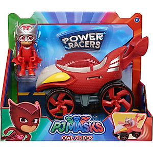 PJ Masks Power Racers Vehicles, Articulated Owlette Figure and Owl Glider, Red PJ Mask, Kids Toys for Ages 3 Up by Just Play
