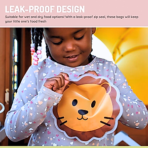 melii Reusable Snack Bags - Bulldog, Cat, Lion, Panda, Bear & Shark