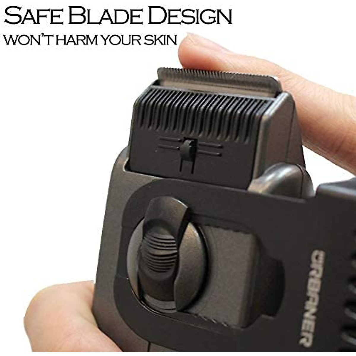 URBANER Battery Powered Body Trimmer for Men, Professional Portable Facial Hair Clipper, Electric Hairstyle Razor, Safe Blade, Cordless, Compact Grooming tool, MB-045