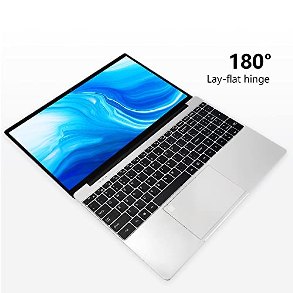 VGKE C15 Windows 11 Laptop 15.6" FHD, Full Size Backlit Keyboard with Fingerprint Reader, Intel Celeron N5095 Processor Quad-Core, 12GB RAM DDR4, 256GB SSD(Silver)
