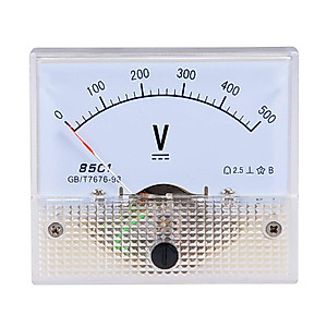 DC 0-500V Analog Voltmeter Panel, 85C1-V Gauge Meter 2.5 Accuracy for Auto Circuit Measurement Tester (DC 500V)