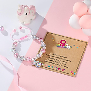 UPROMI 8 Year Old Girls Birthday Gifts for Age 6 8 12 7 10, Unicorn Christmas Easter Stuffers Valentines Day Gifts for Girls Bracelet Ideas