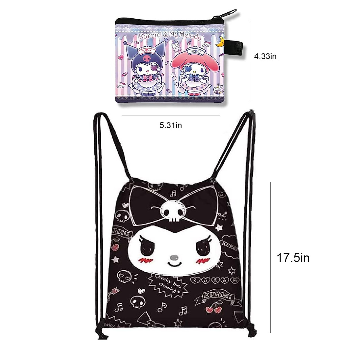 MEKZU 80PCS Anime Cartoon Gift Sets Party Favors, Including Drawstring Bag Coin Wallet Stickers Brooches Bracelets Keychains Necklaces Hairpins Hair Ties