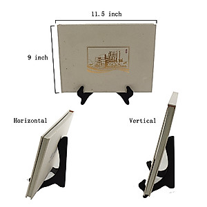 Artliving Black 8 Inch Wood-like Easels Plate Stand Holder Display Stands Picture Frame Stand-Set of 2