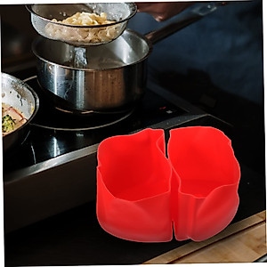 HOMSFOU 3 Sets Saucepan Silicone Lining Red Rice Cooker Silicone Cooking Utensils Silicone Cookware Kitchen Slow Cooker Divider Slow Cooker Pot Liner Multifunction Dividing Line