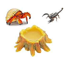 4 Pcs Spider Small Water Bowl, Mini Resin Dish for Tarantula Scorpion Millipede Spider Tiny Reptiles (Tree Root Shape)