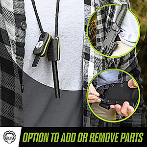 Survival Camping Knife | Fixed Blade Hunting Knife W Sheath | Gift Set For Him Knife with Fire Starter, G10 Scraper & Paracord | Bushcraft Outdoor Knife |Full Tang Tactical Survival Knife Kit (Black and Green G10 Liner)