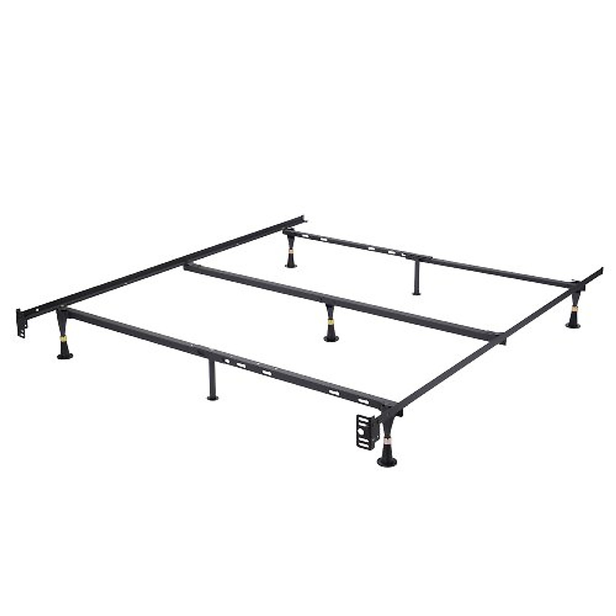 Heavy Duty 7-Leg Adjustable Metal Queen, Full, Full XL, Twin, Twin XL, Bed Frame with Center Support & Glides Only