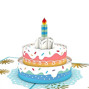 Lovepop Rainbow Birthday Cake Birthday Pop Up Card, 5x7-3D Birthday Greeting Card, Pop Up Birthday Card for Mom, Pop Up Birthday Cards for Kids, Celebration Cards