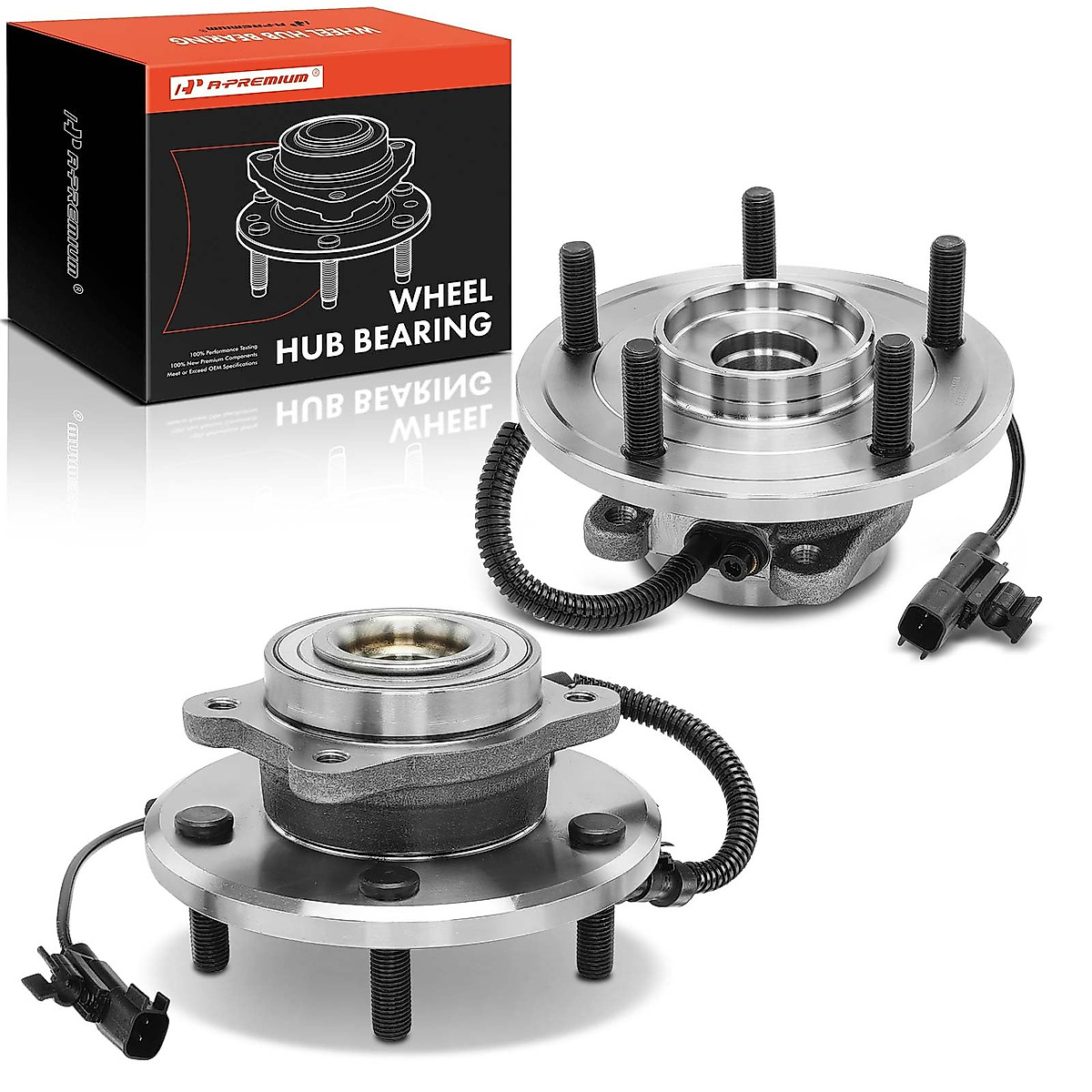 A-Premium 2 x Rear Wheel Bearing and Hub Assembly with ABS & 5-Lug Compatible with Dodge Grand Caravan 2008-2011 & Chrysler Town & Country 2008-2011 & Volkswagen Routan 2009-2011