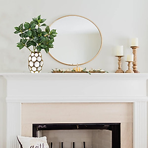 HO2NLE 2 PCS Artificial Shrubs Plants Real Touch Fake Green Leaves Stems Silk Greenery for Floral Arrangements Indoor Outdoor Table Centerpieces Garden Office Home Patio Yard