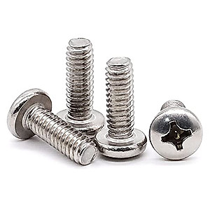 Glvaner #6-32 x 3/8" (100 pcs) Pan Head Machine Screws, 18/8 Stainless Steel 304, Phillips Drive Cross Round Head Machine Screws, Fully Threaded, Machine Coarse Thread