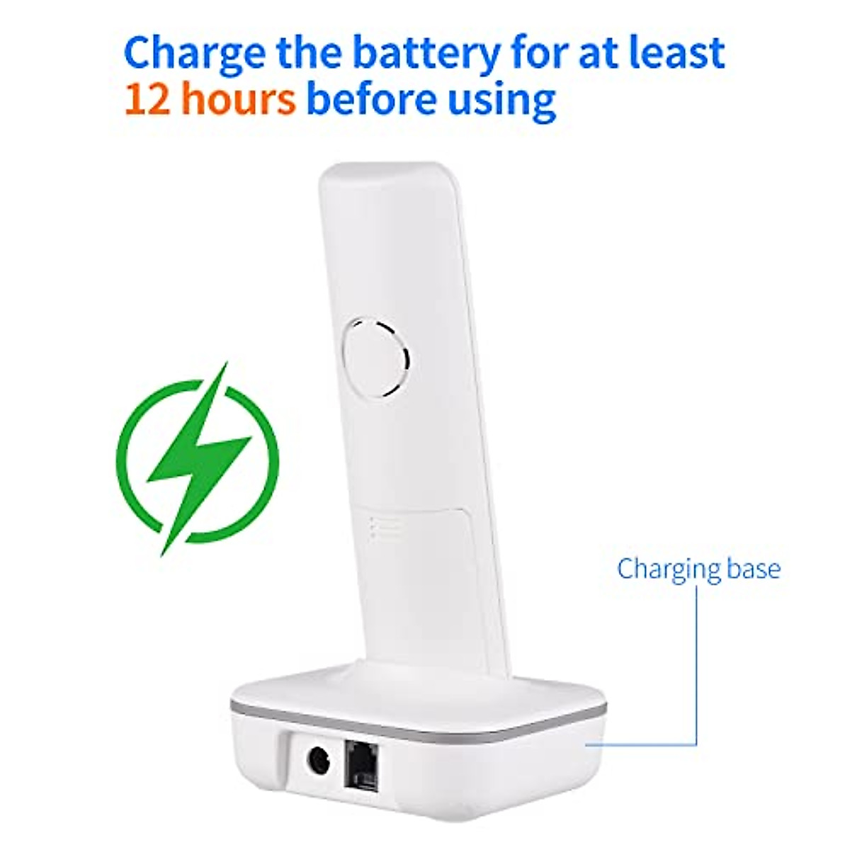 wugui D1102B dless Phone with Answering Machine Caller ID/Call Waiting 1.6 inch Backlight L 3 Lines Screen Display Re able Batteries Port 16 Languages for Office Home Conference