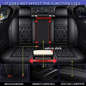 DISUTOGO Car Seat Covers Fit for Subaru Crosstrek 2016-2023 2024 Seat Covers Full Set 5 Seats Faux Leather Waterproof Seat Cushion Vehicle Protector Airbag Compatible Black