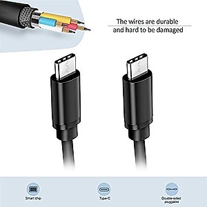 Digipartspower 5FT 100W USB-C to USB-C Cord Compatible with Dell Latitude 12 5290 T17G002 2-in-1 Laptop