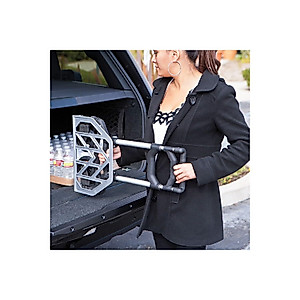 Seville Classics Folding Compact Mobile Hand Truck Aluminum Telescoping Handle 150 lb Capacity Luggage Cart Dolly for Moving, Travel, Groceries, Office w/ Rubber Wheels, Black (New Model)