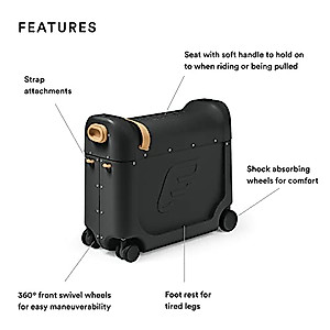 JetKids by Stokke BedBox, Lunar Eclipse - Kid's Ride-On Suitcase & In-Flight Bed - Help Your Child Relax & Sleep on the Plane - Approved by Many Airlines - Best for Ages 3-7