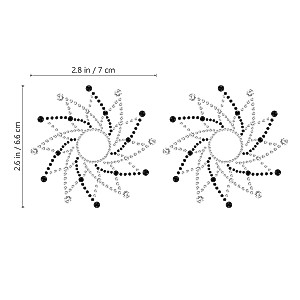 LUOEM Acrylic Nipple Covers Rhombus Shape Breast Face Jewels Acrylic Tears Gem Stones Bindi Chest Stickers (White Black)