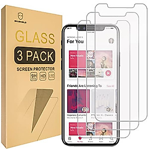 Mr.Shield [3-PACK] Designed For iPhone 11 Pro, iPhone X/iPhone XS [Tempered Glass] Screen Protector [0.3mm Ultra Thin 9H Hardness 2.5D Round Edge] with Lifetime Replacement