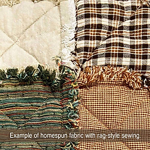 Nutmeg Brown Cotton Homespun Plaid Fabric by JCS - Sold by The Yard