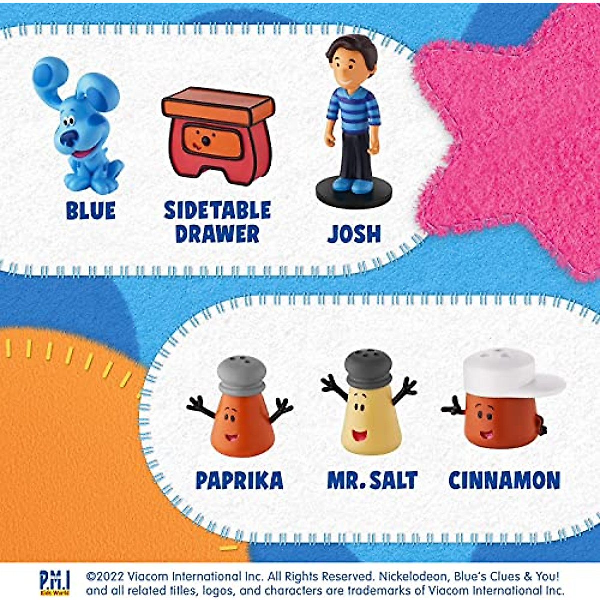 P.M.I. Blue's Clues Toppers for Kids | 12 Topper Blue’s Clues Toys in 1 Pack | Collect All 12 Blue Clues Toys/Mini Toys | Kids’ Toys & Blues Clues Birthday Party Supplies (D)